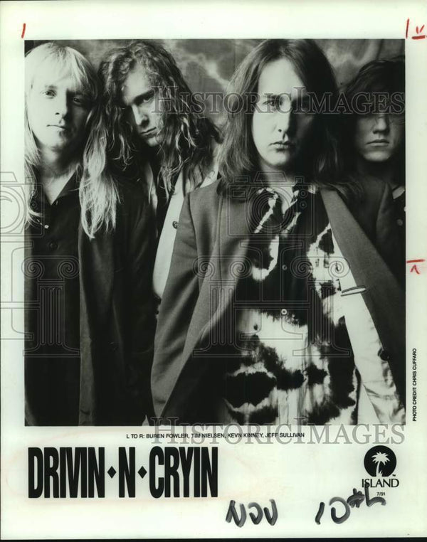1991 Press Photo Four Members of Drivin N Cryin Band, Entertainers ...