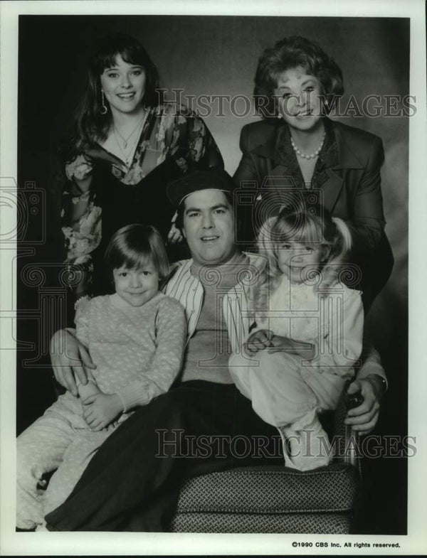 1990 Press Photo Comedian Kevin Meaney with co-stars in CBS Television ...