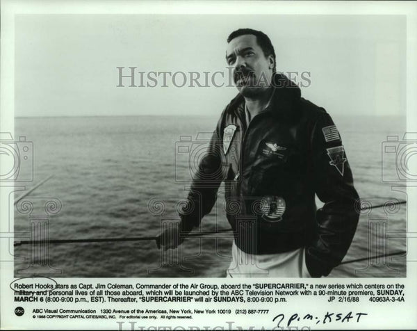 1988 Press Photo Actor Robert Hooks in "Supercarrier" on ABC Television ...