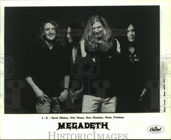 1997 Press Photo Four Members of the band Megadeth, Entertainers, Musi ...