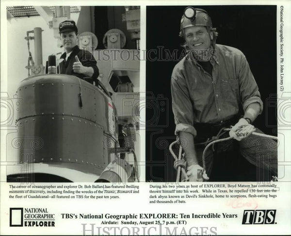 1996 Press Photo Oceanographer and Explorer Dr. Bob Ballard on TBS Show ...