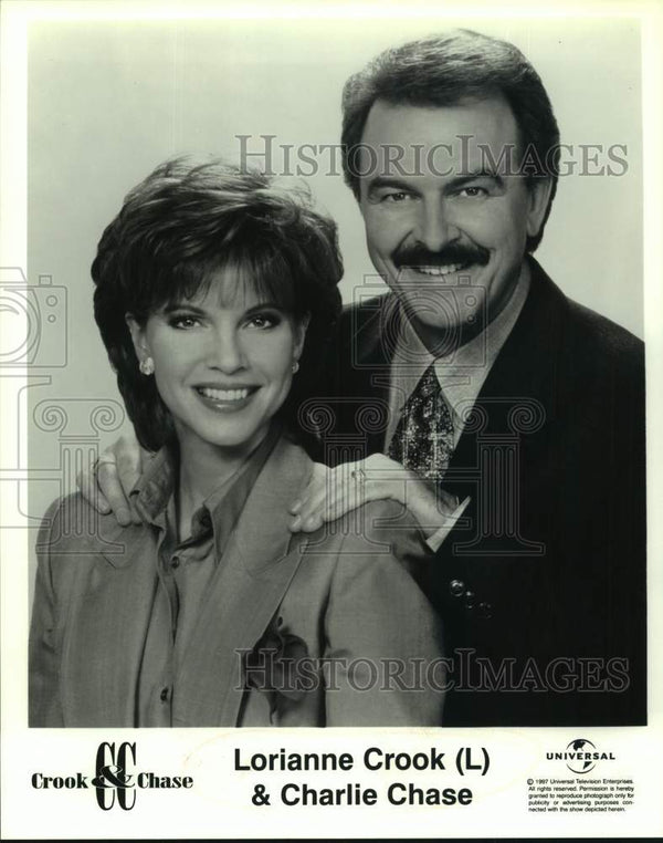 1997 Press Photo Lorianne Crook and Charlie Chase of Crook & Chase TV ...