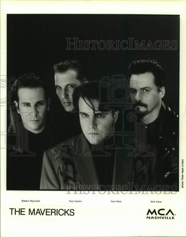 1995 Press Photo Four Members of the band The Mavericks, Musicians - s ...