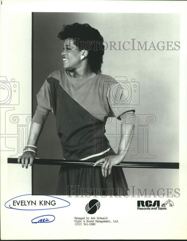 1982 Press Photo Recording artist Evelyn King - sap17893 - Historic Images