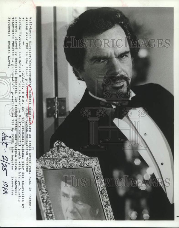 1978 Press Photo Michael Kidd appearing as Paul Muni in "Actor" on PBS ...