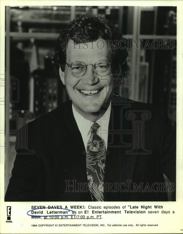 1994 Press Photo "Late Night with David Letterman" Host David Letterma ...