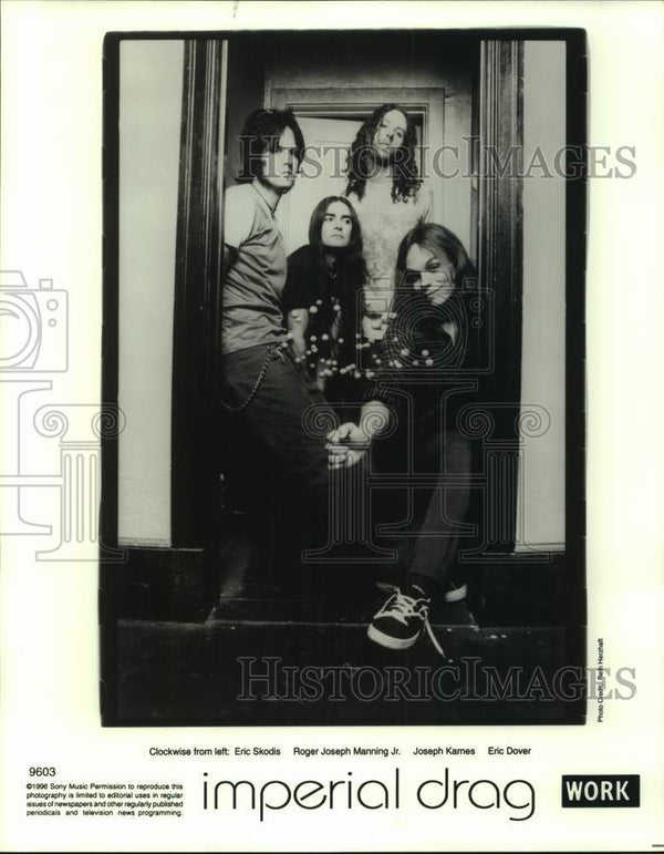 1996 Press Photo Four Members of the band Imperial Drag, Musicians ...