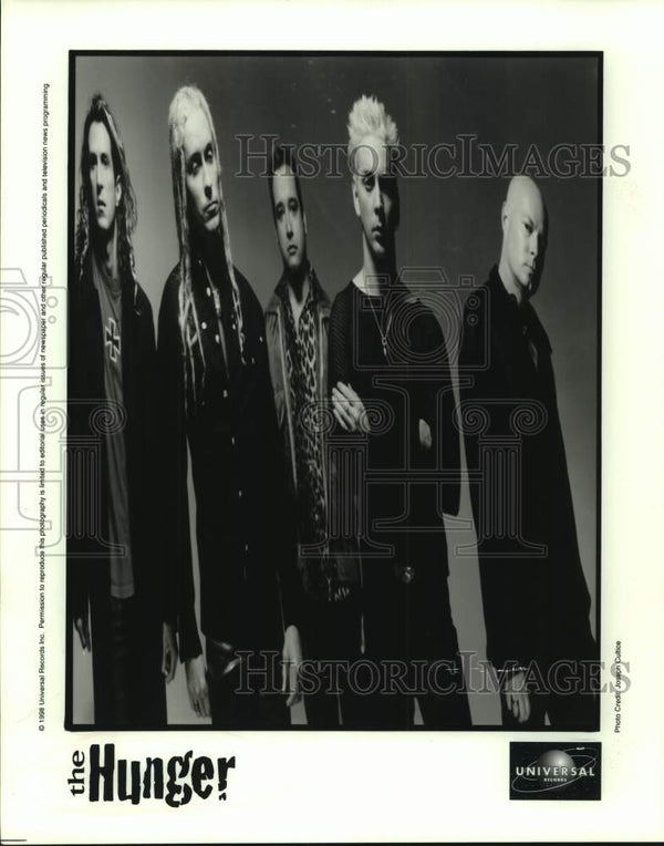 1998 Press Photo Five members of the band The Hunger, Entertainers ...
