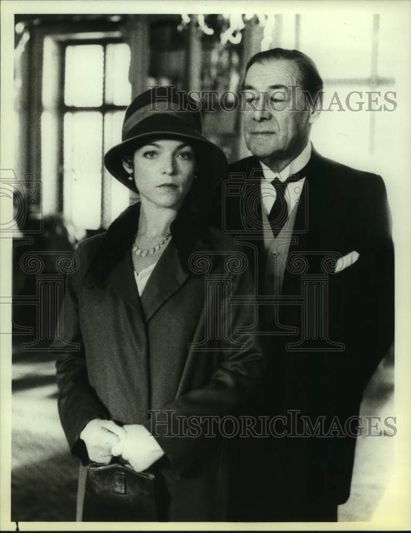1986 Press Photo Actors Amy Irving and Rex Harrison in "Anastasia: The ...