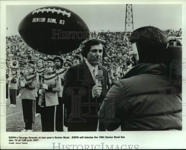 1984 Press Photo Host George Grande at Senior Bowl Football Game ...