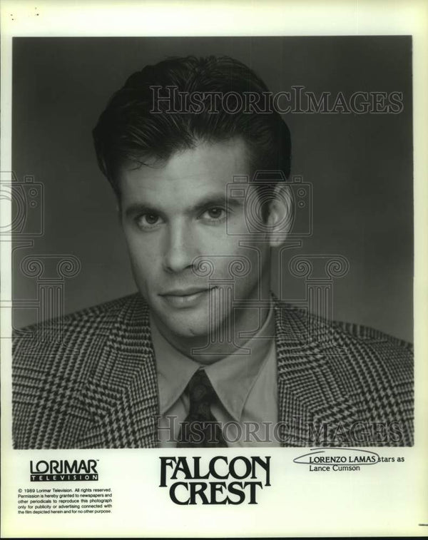 1989 Press Photo Actor Lorenzo Lamas stars as Lance Cumson in "Falcon ...