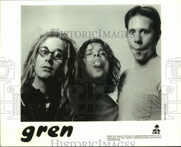 1995 Press Photo Members of Gren, power pop trio from Los Angeles ...