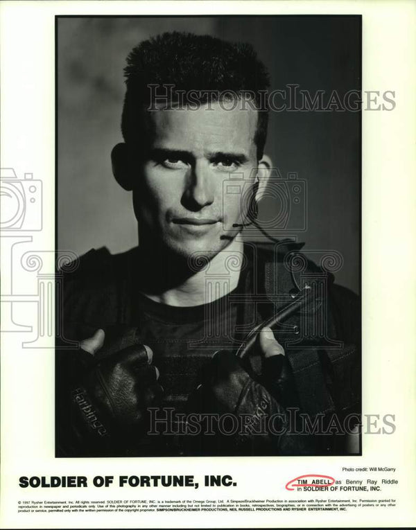 1997 Press Photo Tim Abell stars in Soldier of Fortune, Inc. - sap22255 ...