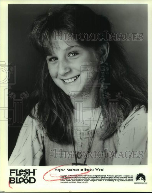 1991 Press Photo Actress Meghan Andrews as Beauty Weed in "Flesh 'n ...