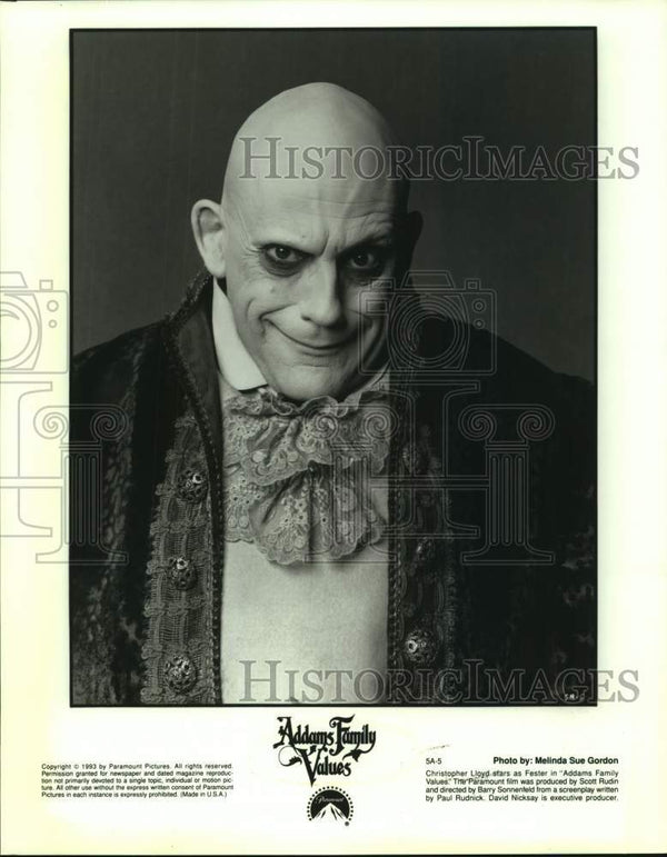 1993 Press Photo Actor Christopher Lloyd as Fester in "Addams Family ...