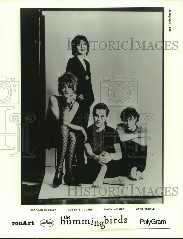 1990 Press Photo Four Members of the band The Hummingbirds ...