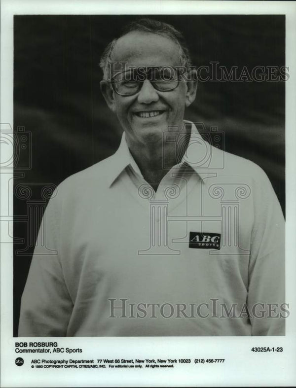 1990 Press Photo Bob Rosberg, Commentator, ABC Sports - sap44044 ...