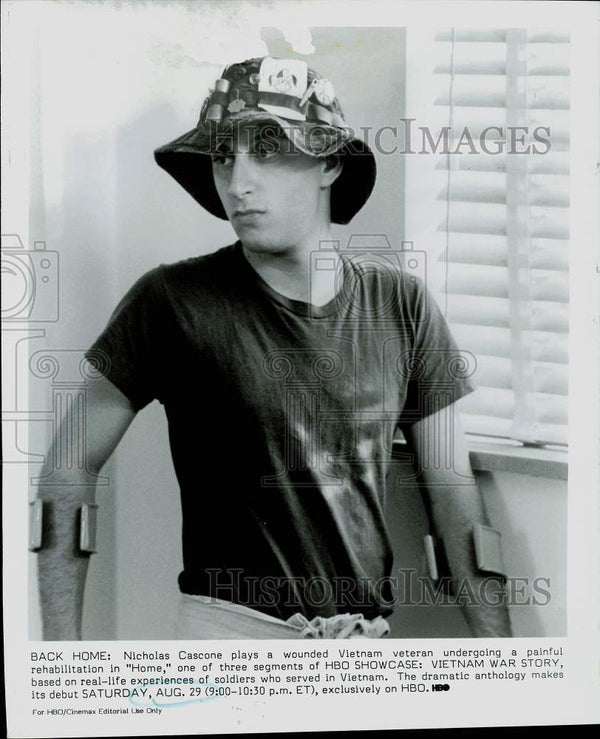 1987 Press Photo Actor Nicholas Cascone in "HBO Showcase: Vietnam War ...