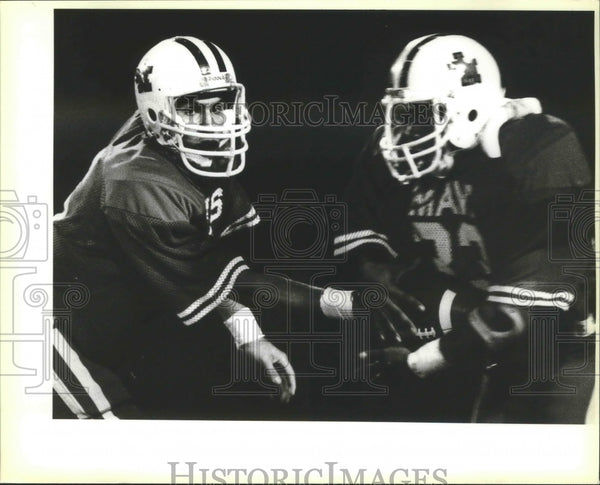 1985 Press Photo Madison High football players Mike Dugger and Carlton ...