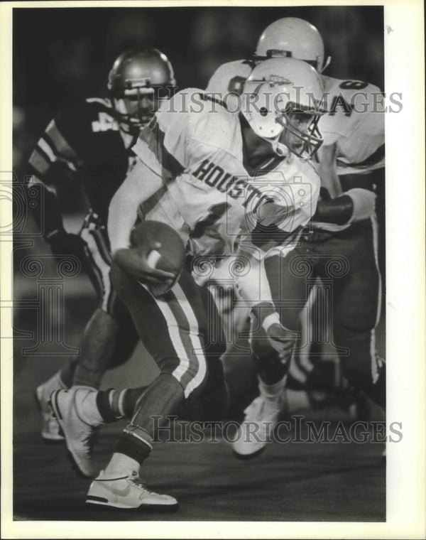 1985 Press Photo Sam Houston High football player Gerald Hayes in ...