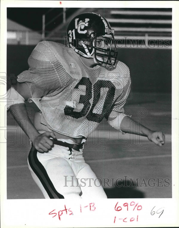 1987 Press Photo Churchill High School football player Andy DuBois ...