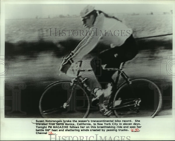 1982 Press Photo Long-distance cyclist Susan Notorangelo - sas05192 ...