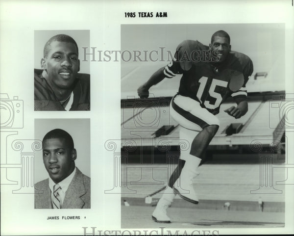1985 Press Photo Texas A&M football player James Flowers - sas05211 ...