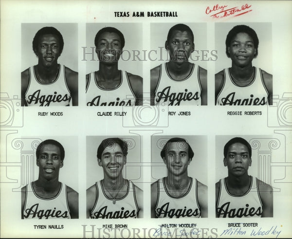 Press Photo Texas A&M basketball mug shots - sas05243 - Historic Images