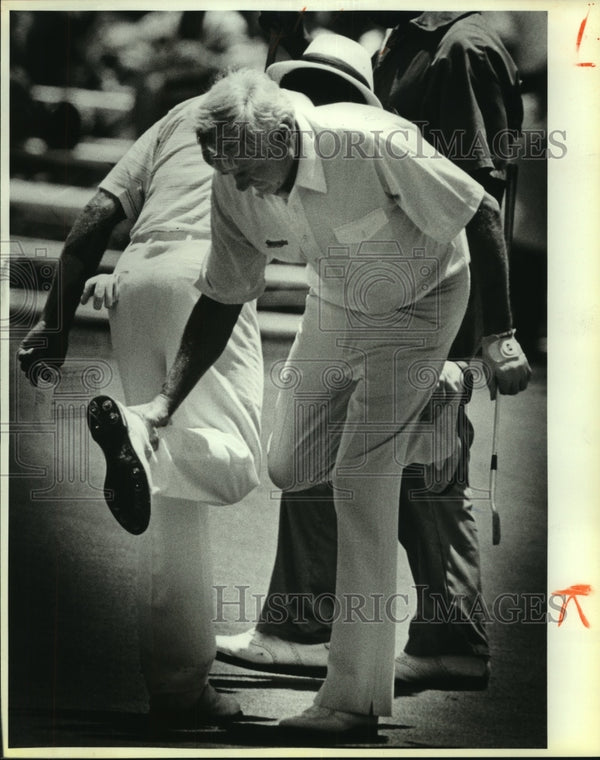 1986 Press Photo Golfers Doug Sanders and Gary Player at Dominion ...