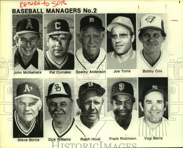 Press Photo Yogi Berra with Other Major League Baseball Managers ...