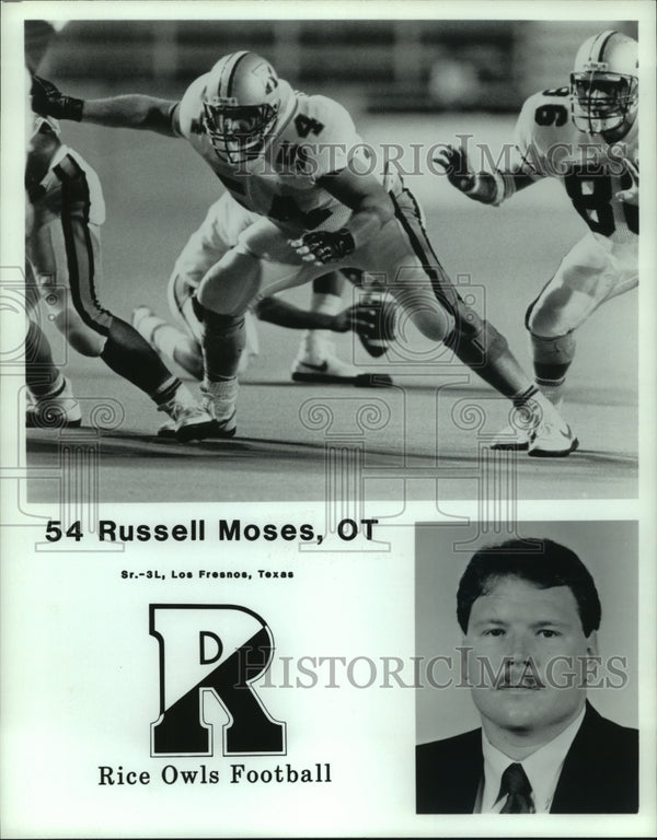 Press Photo Rice football player Russell Moses - sas07529 - Historic Images