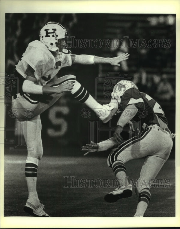 1984 Press Photo James Harp Highlands Football Player with Burbank's ...