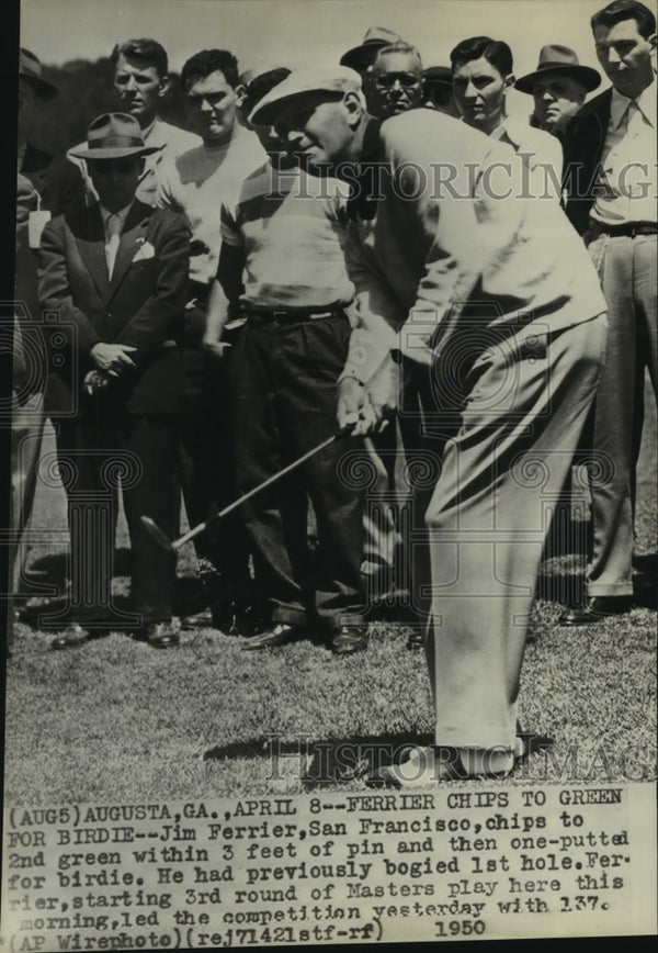 1950 Press Photo Golfer Jim Ferrier at Masters Second Green - sas09884 ...