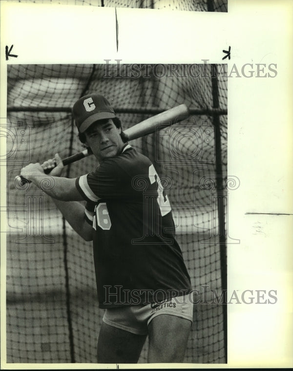 1985 Press Photo New Braunfels Canyon baseball player Gary Edwards ...