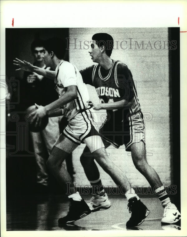 1991 Press Photo Judson and Central Catholic High School Basketball Pl ...