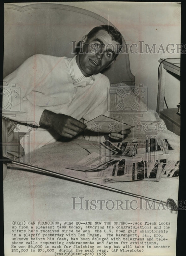 1955 Press Photo Golfer Jack Fleck, United States Open Golf Champion ...