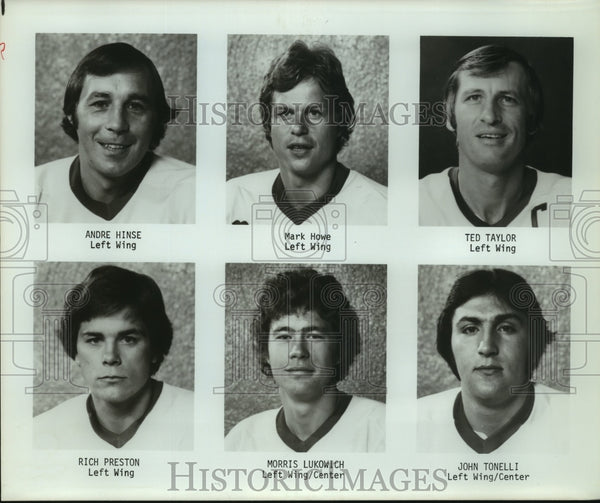 Press Photo Ted Taylor, Hockey Left Wing Player with Teammates ...