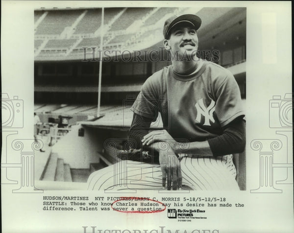 Press Photo New York Yankees Baseball Player Charles Hudson by Seattle ...