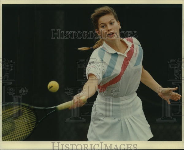 1989 Press Photo Kathy Rinaldi, Tennis Player at Hardcourt Match ...
