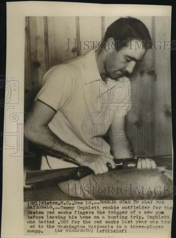 Press Photo Washington Nationals Baseball Player Tommy Umphlett With ...