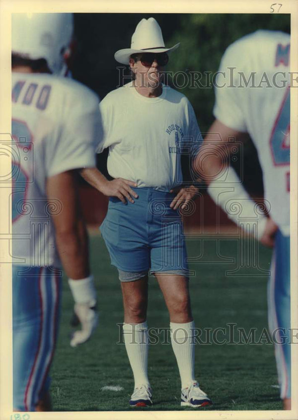 1989 Press Photo Houston Oilers Football Coach Jerry Glanville at ...