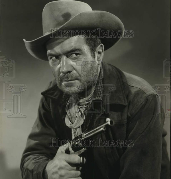 1958 Press Photo Actor Cole Younger, Gunfighter and Oregon Passage ...