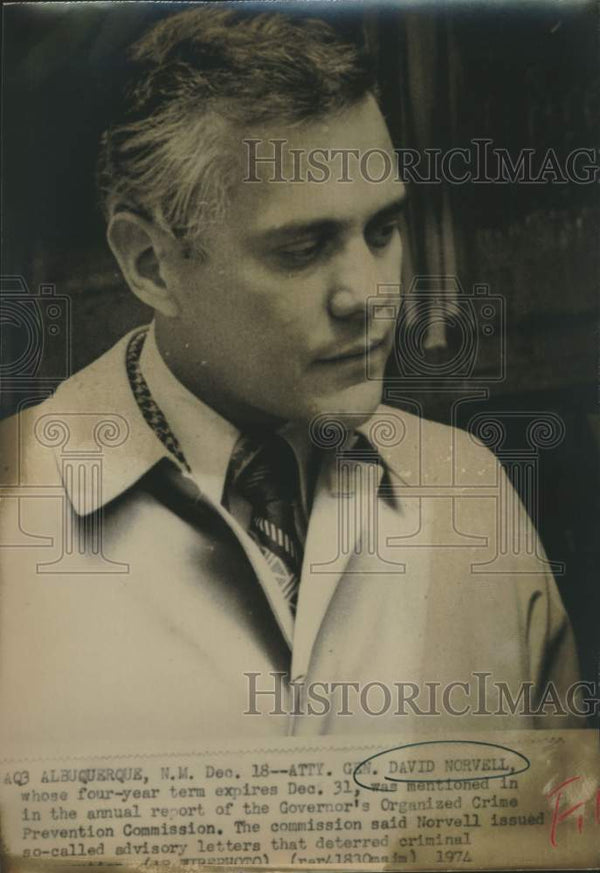 1974 Press Photo Attorney General David Norvell, Albuquerque, New Mexi ...