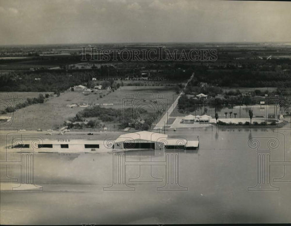 1967 Press Photo Aerial View of Flood Waters from Hurricane Beulah in ...