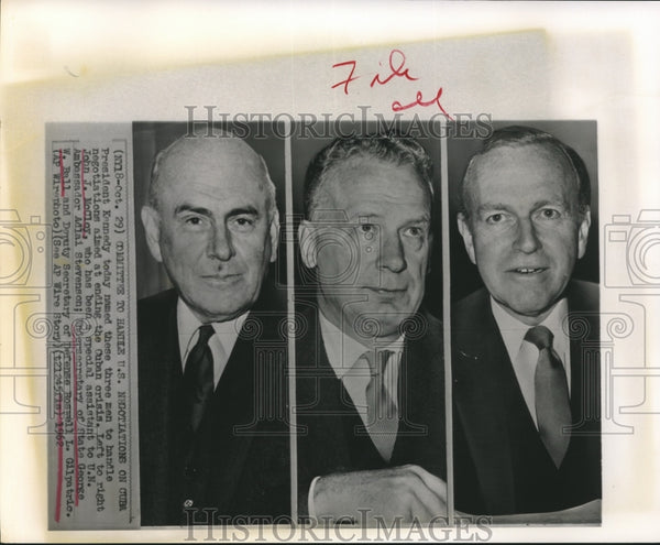 1962 Press Photo John J.McCloy, George W.Ball and Roswell L. Gilpatrick ...