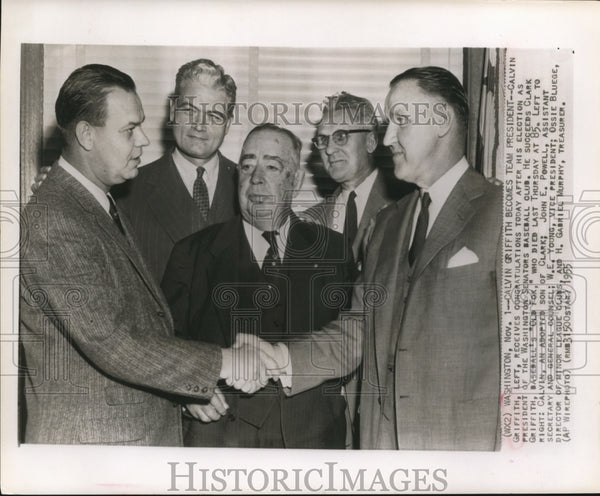 1955 Press Photo Calvin Griffith elected President of Washington ...