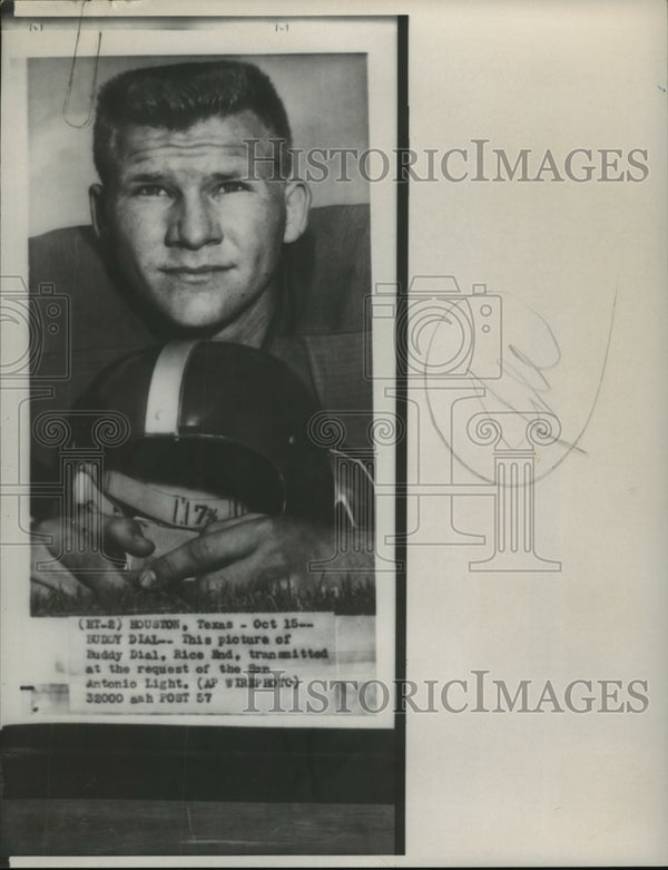 1957 Press Photo Football Player Buddy Dial - sba05109 - Historic Images