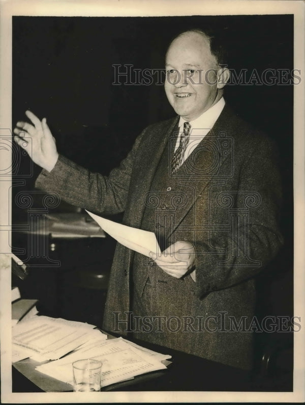 1935 Press Photo E.E. Witte, Executive Secretary of Economic Security ...