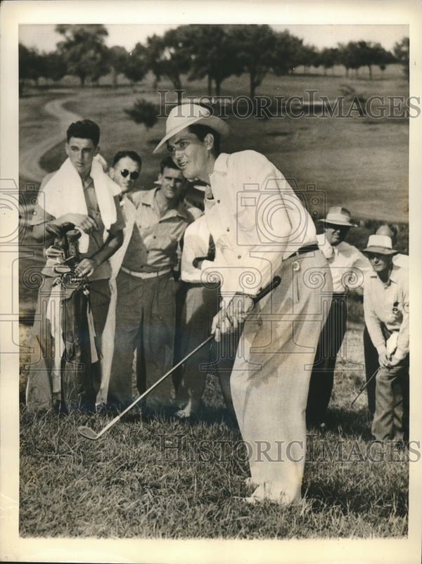 1941 Press Photo Pat Abbott driving from the rough, Nat'l Amateur semi ...