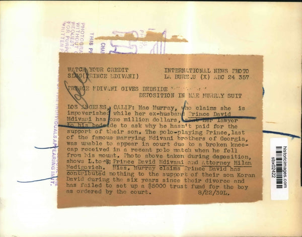 1939 Press Photo Prince David Mdivani & attorney Milan Medigovich in LA ...